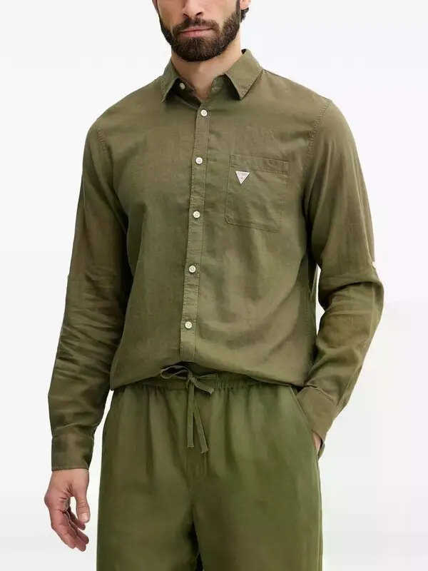 Guess Logo-patch Button-down Shirt