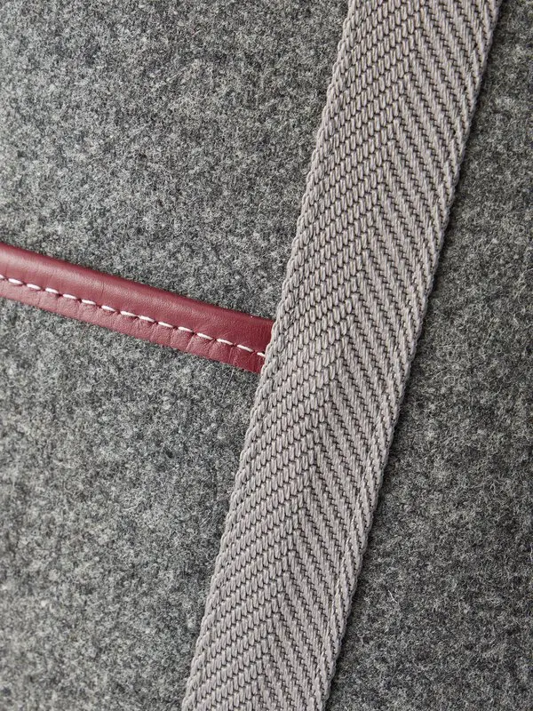 Rue De Verneuil Traversée Large Leather And Webbing-trimmed Felt Tote
