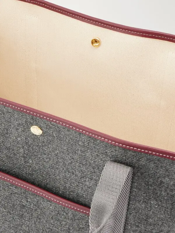 Rue De Verneuil Traversée Large Leather And Webbing-trimmed Felt Tote