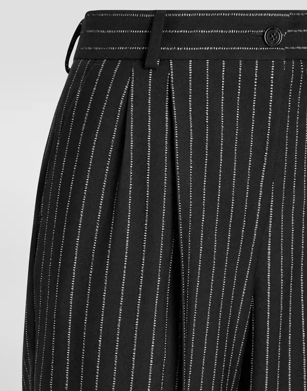 Dolce & Gabbana Pinstripe Wool Trousers Pants And Shorts Multi-colored