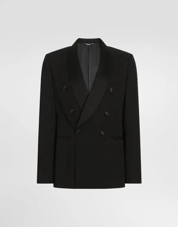 Dolce & Gabbana Double-breasted Tuxedo Jacket In Techno Gabardine Collection