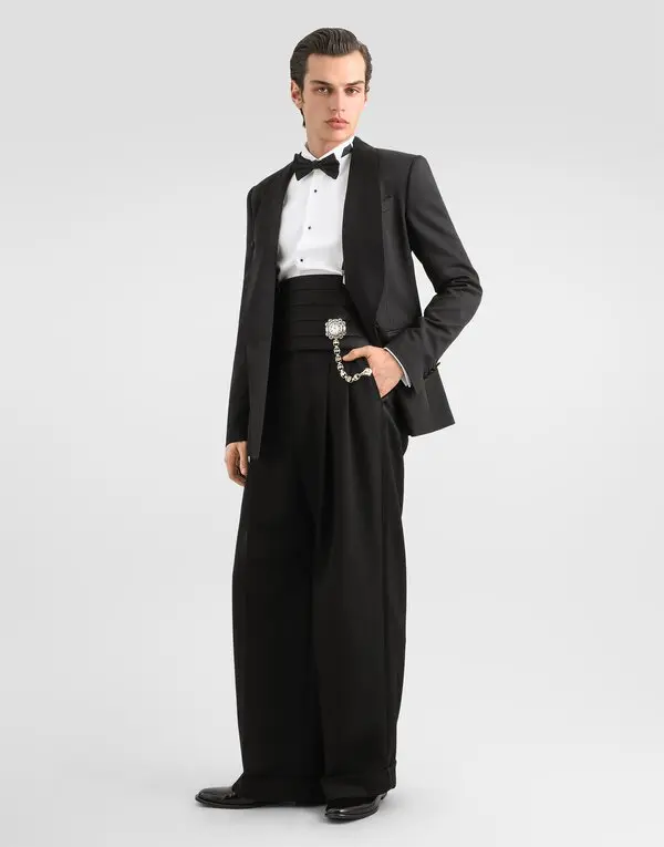 Dolce & Gabbana Double-breasted Tuxedo Jacket In Techno Gabardine Collection