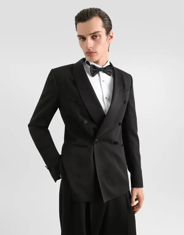 Dolce & Gabbana Double-breasted Tuxedo Jacket In Techno Gabardine Collection