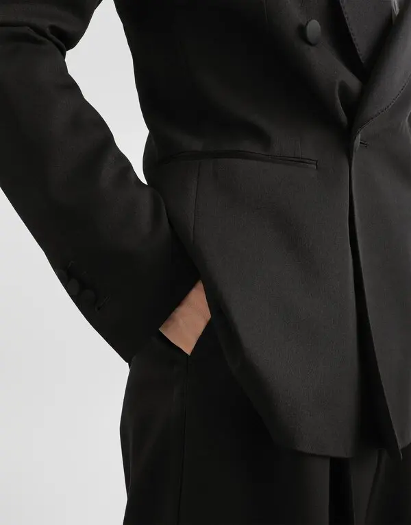 Dolce & Gabbana Double-breasted Tuxedo Jacket In Techno Gabardine Collection