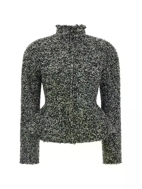 Alberta Ferretti Bouclé Peplum Jacket - Black