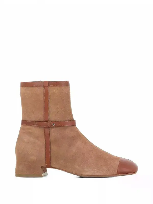 DEL CARLO Suede Leather-trim Ankle Boots