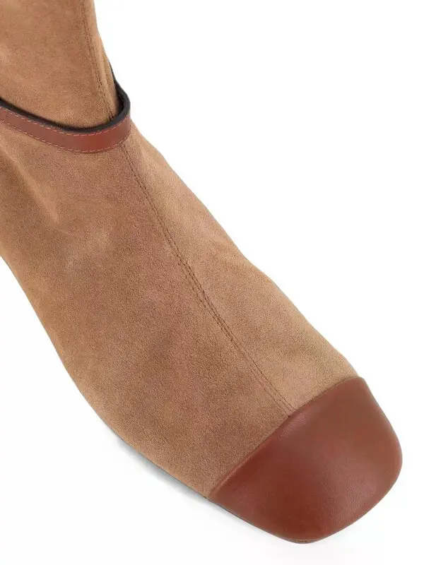 DEL CARLO Suede Leather-trim Ankle Boots