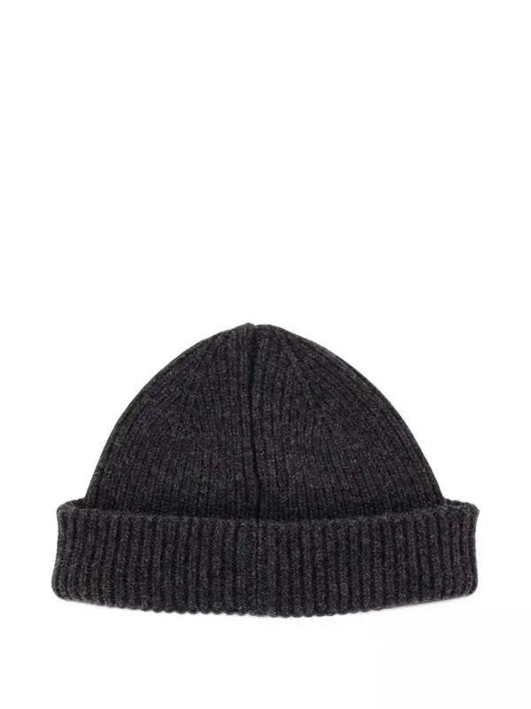 AMARANTO Ribbed-knit Beanie Hat