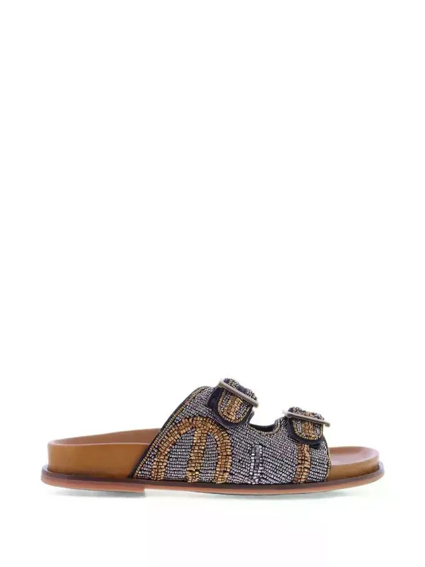 INUOVO Bead-embellished Buckled Sandals - Silver
