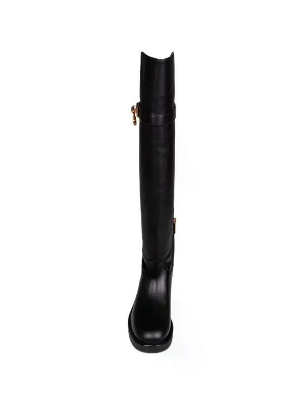 Michael Kors Hamilton Padlock-detail Leather Boots