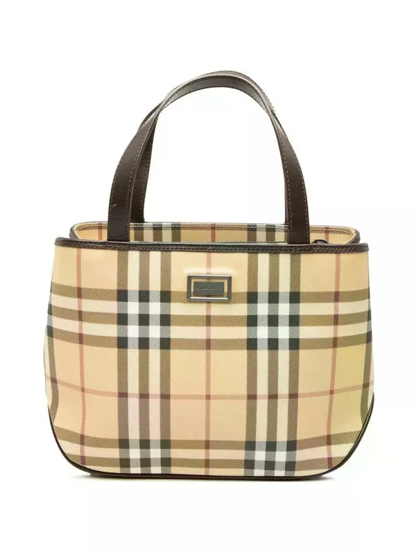 BURBERRY 2000-2017 House Check Coated Canvas Handbag