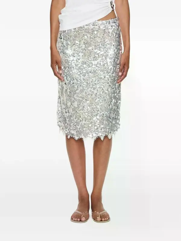Christopher Esber Opaline Sequin-embellished Midi Skirt