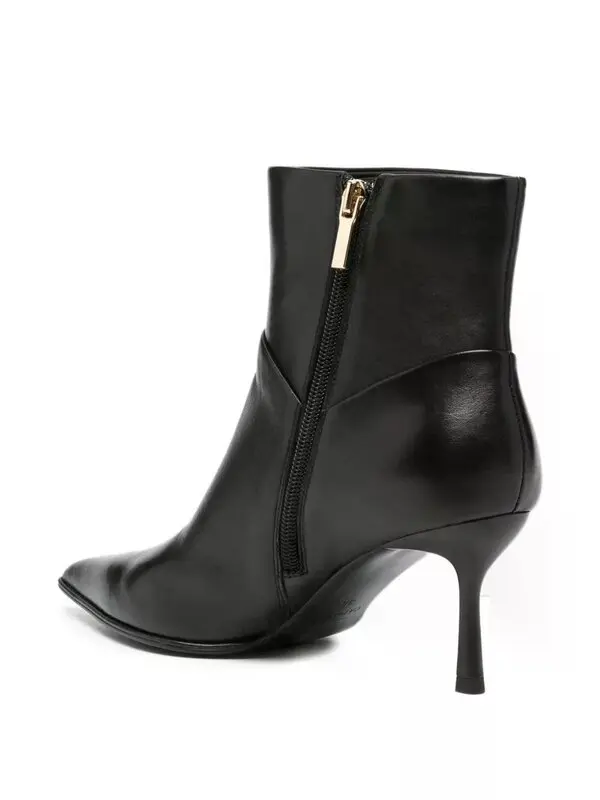 CAFÈNOIR Pointed-toe Leather Ankle Boots