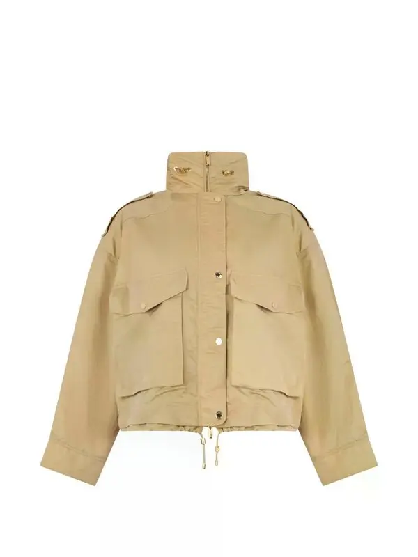 MOORER High-neck Drawstring Bomber Jacket