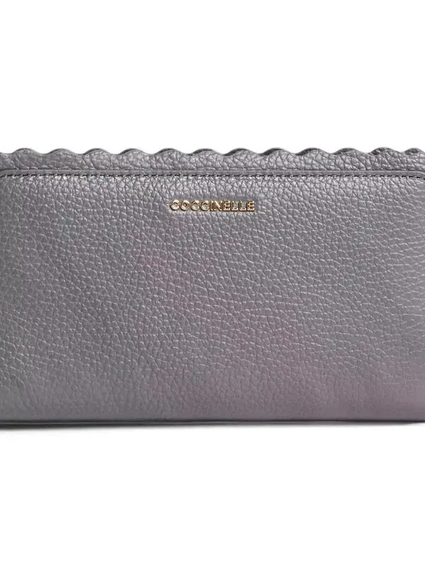 COCCINELLE Large Scalloped-edge Pebbled Leather Wallet