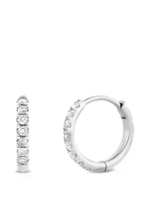 DINNY HALL Diamond Huggie Earrings - Silver