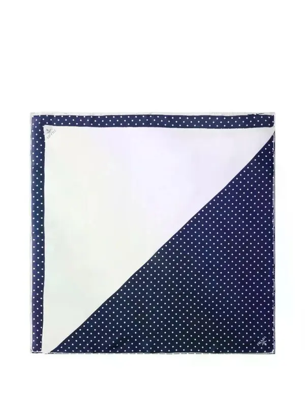 Prada Printed Twill Scarf 90 - Blue