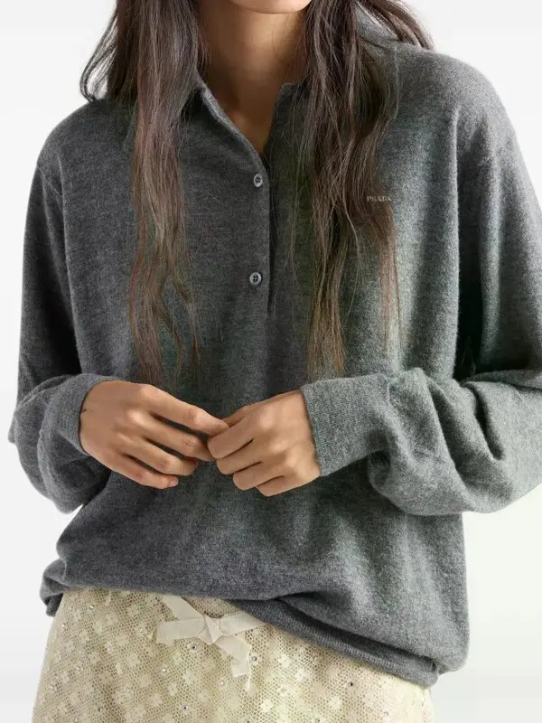 Prada Cashmere Polo Sweater