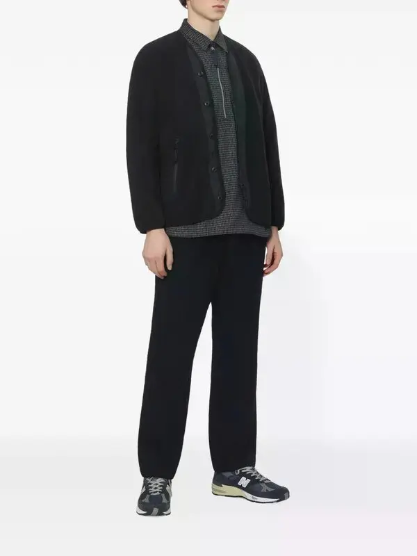 COMME DES GARÇONS HOMME Houndstooth-pattern Quarter-zip Polo Shirt