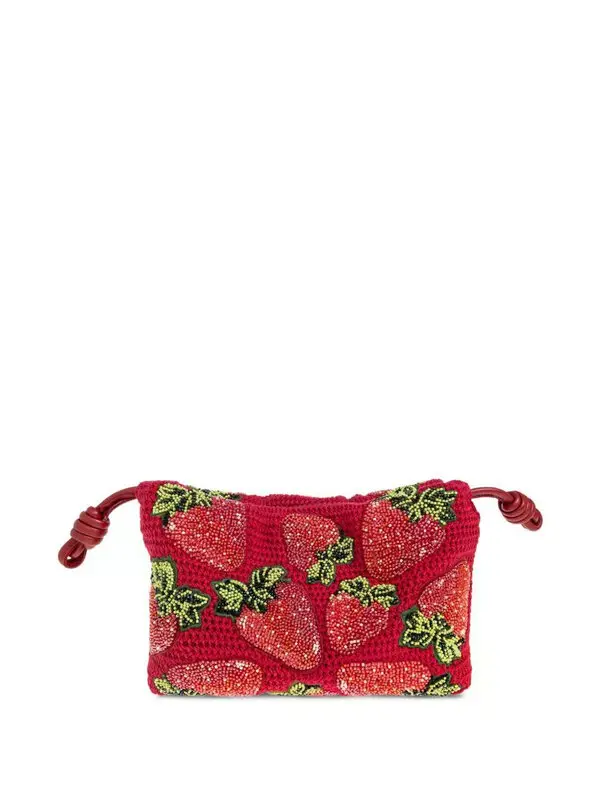 Loewe Mini Flamenco Strawberry-beaded Clutch Bag