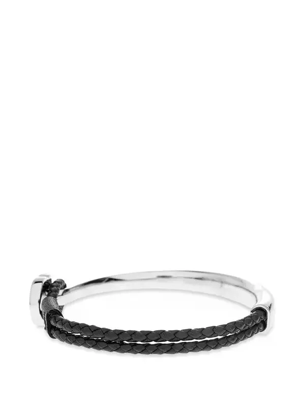 FERRAGAMO Gancini-detail Braided-leather Bracelet
