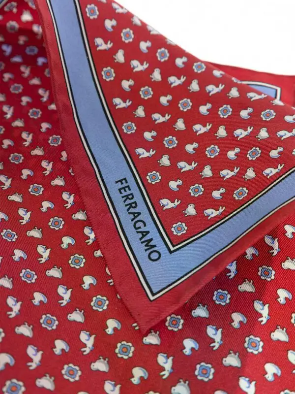 FERRAGAMO Primavera Silk Pocket Square