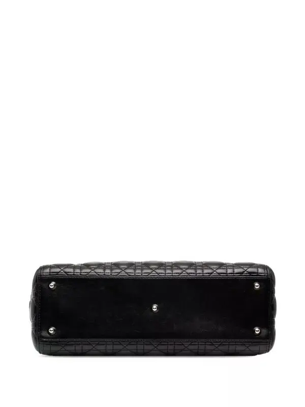 Dior 2013 Large Lambskin Cannage Lady Satchel - Black