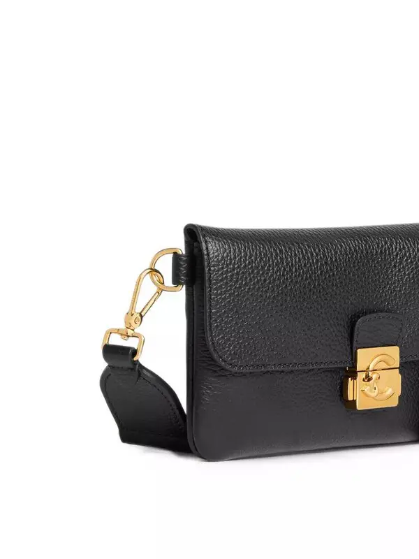 COCCINELLE Mini C-me Lock Logo-plaque Pebbled-leather Shoulder Bag