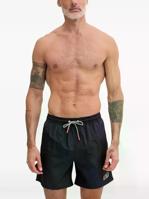 GUESS USA Logo-patch Drawstring Swim Shorts