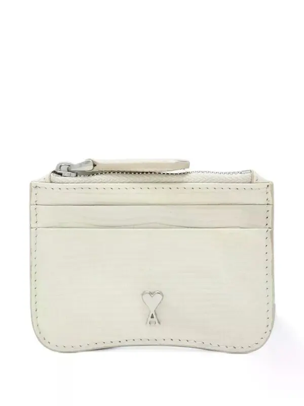 AMI Paris De Coeur Lizard-effect Card Holder