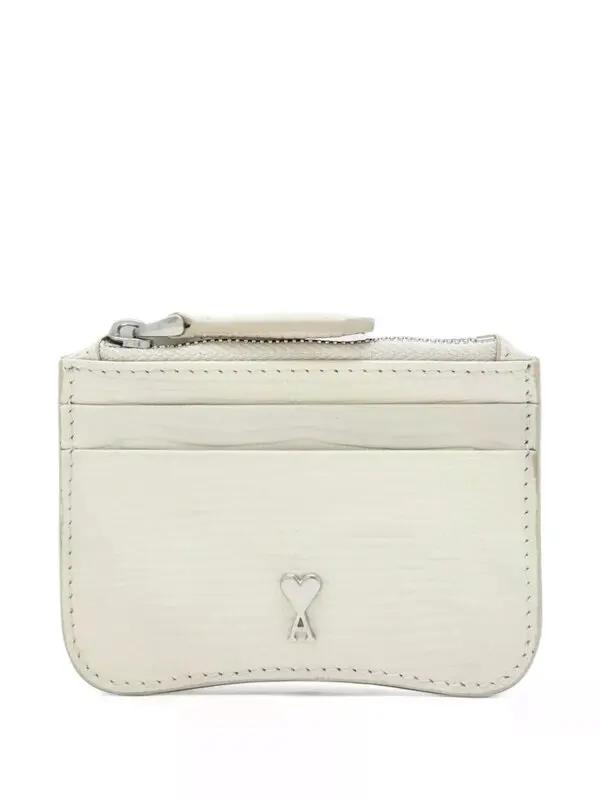 AMI Paris De Coeur Lizard-effect Card Holder