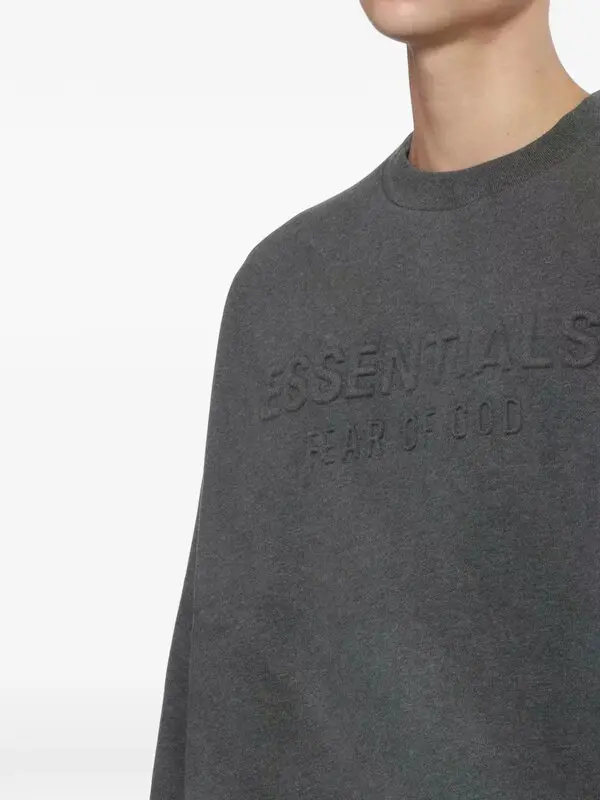 ESSENTIALS Logo-embossed Crew-neck Sweatshirt