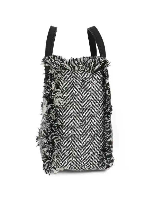 MC2 SAINT BARTH Herringbone-pattern Fringed Tote Bag