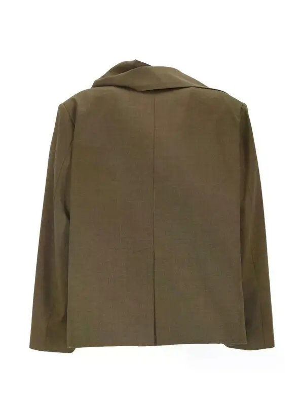 THE EROSE Double-breasted Scarf-detail Blazer