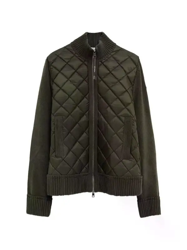 Moncler Quilted-panel Knitted Jacket