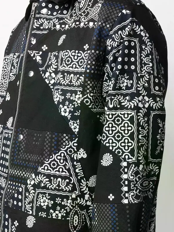 Sacai Patchwork-print Zip-up Jacket