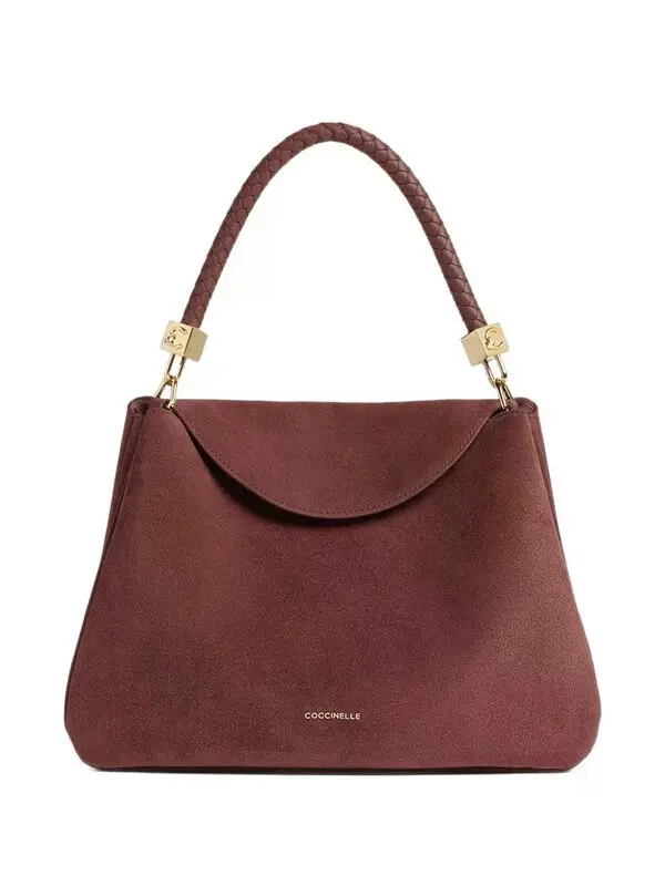 COCCINELLE Medium Tiggy Braided-handle Suede Tote Bag - Red