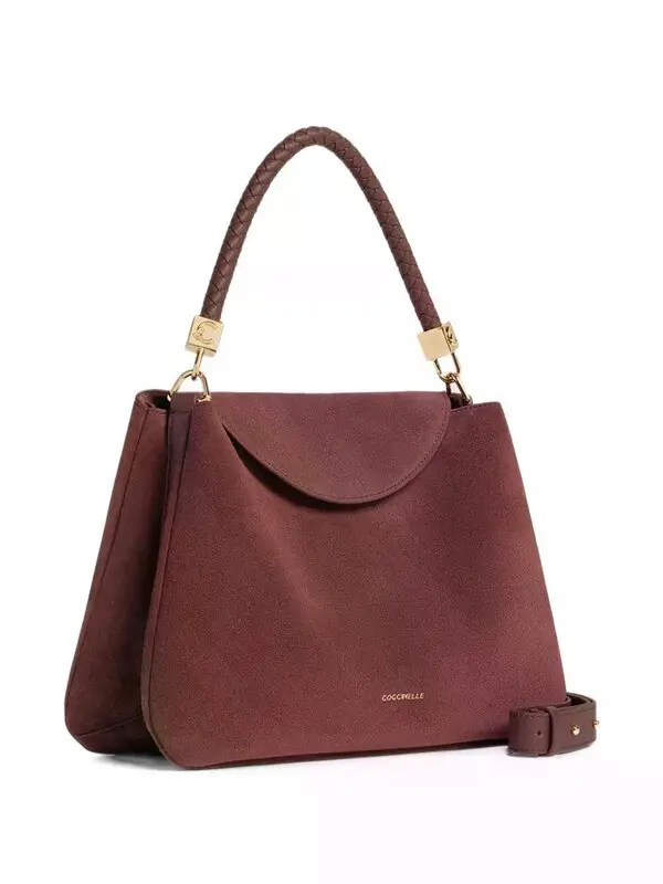 COCCINELLE Medium Tiggy Braided-handle Suede Tote Bag