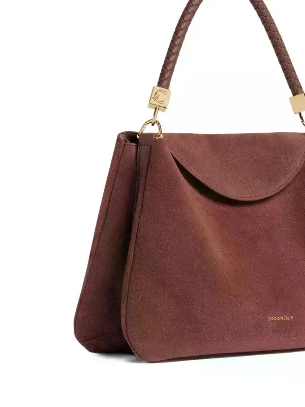 COCCINELLE Medium Tiggy Braided-handle Suede Tote Bag