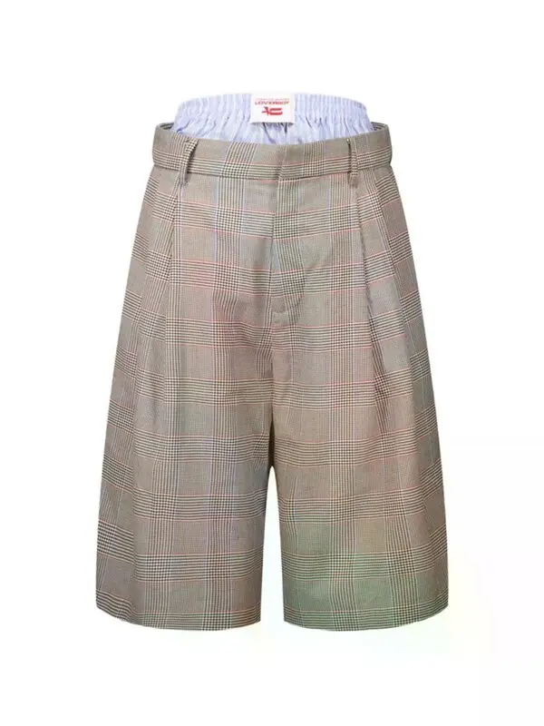 CHARLES JEFFREY Aberdeen Prince Of Wales-check Shorts - Neutrals