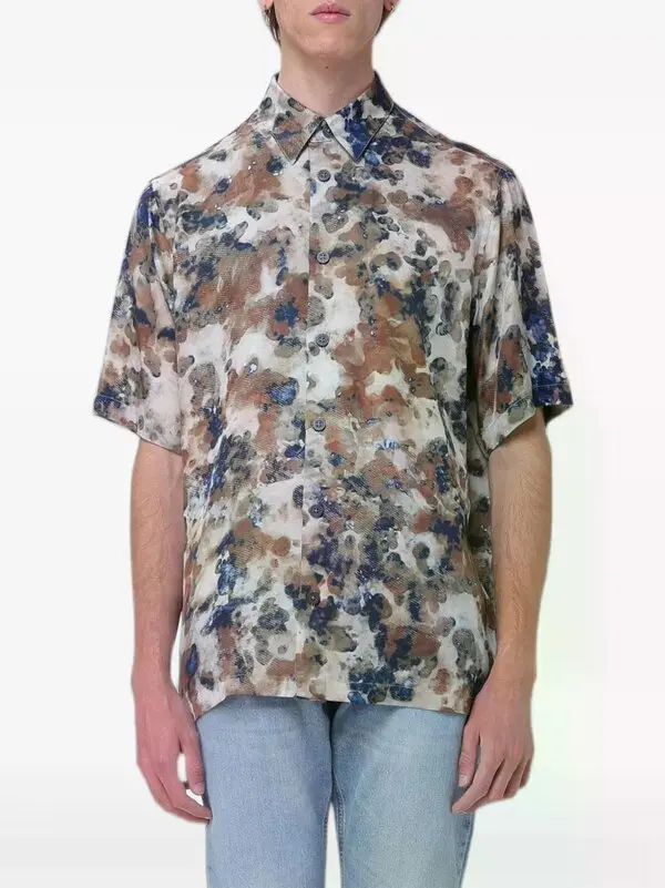 ARMANI EXCHANGE Abstract-print Short-sleeve Shirt
