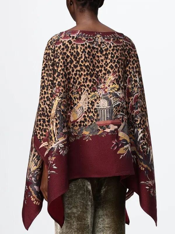 Etro Animal Print Pure Silk Blouse With Asymmetrical Hem