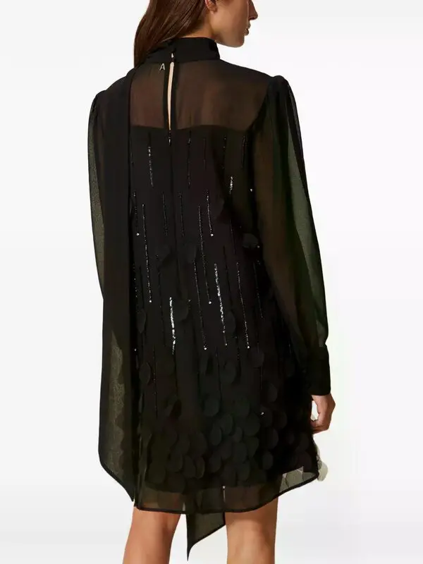 TWINSET Short Georgette Dress With Embroidery