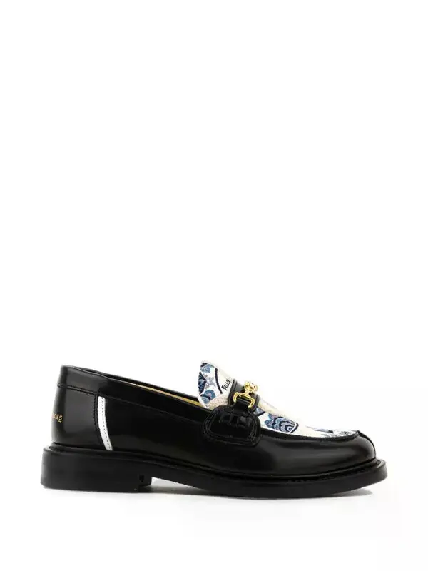 Filling Pieces Broken Plate Round-toe Loafers