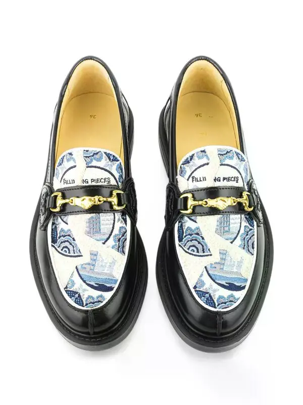 Filling Pieces Broken Plate Round-toe Loafers