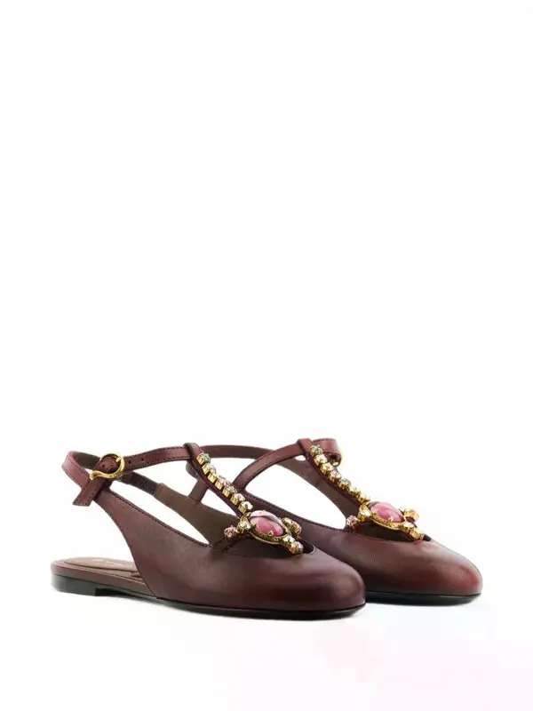 Etro Embellished T-bar Ballet Flats
