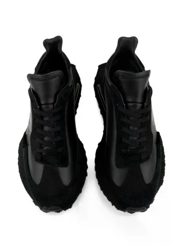 BEPOSITIVE Race Leather Low-top Sneakers - Black