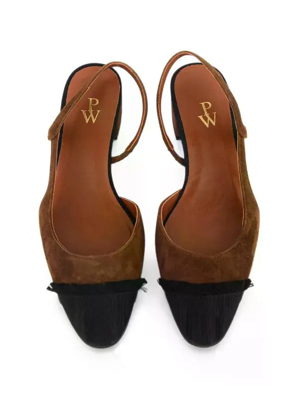 PAUL WARMER Loulou Suede Slingback Pumps