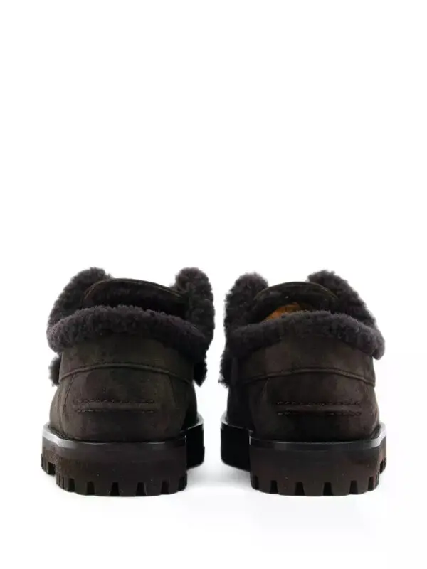 LE SILLA Yacht Shearling-trim Loafers - Brown