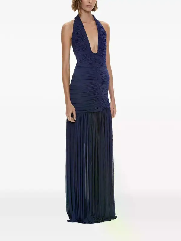 Christopher Esber Orion Ruched Halterneck Maxi Dress
